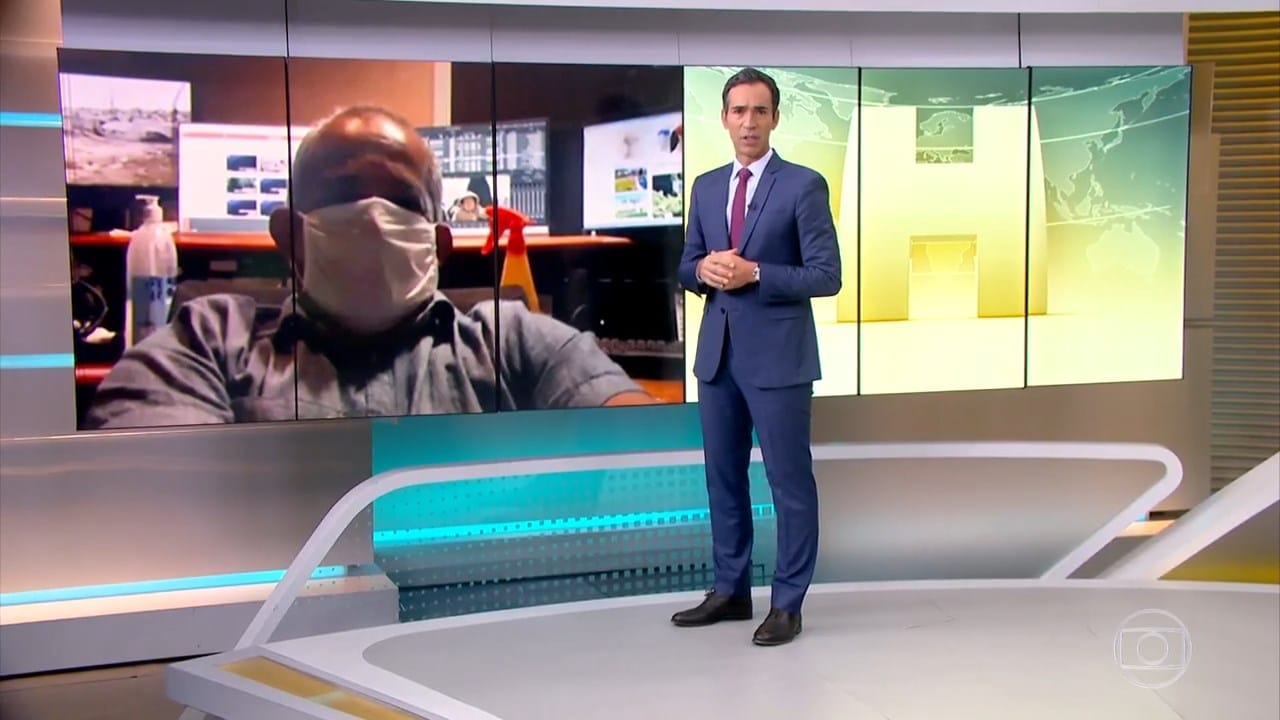 Cesar Tralli chora no Jornal Hoje ao anunciar morte de colega da Globo