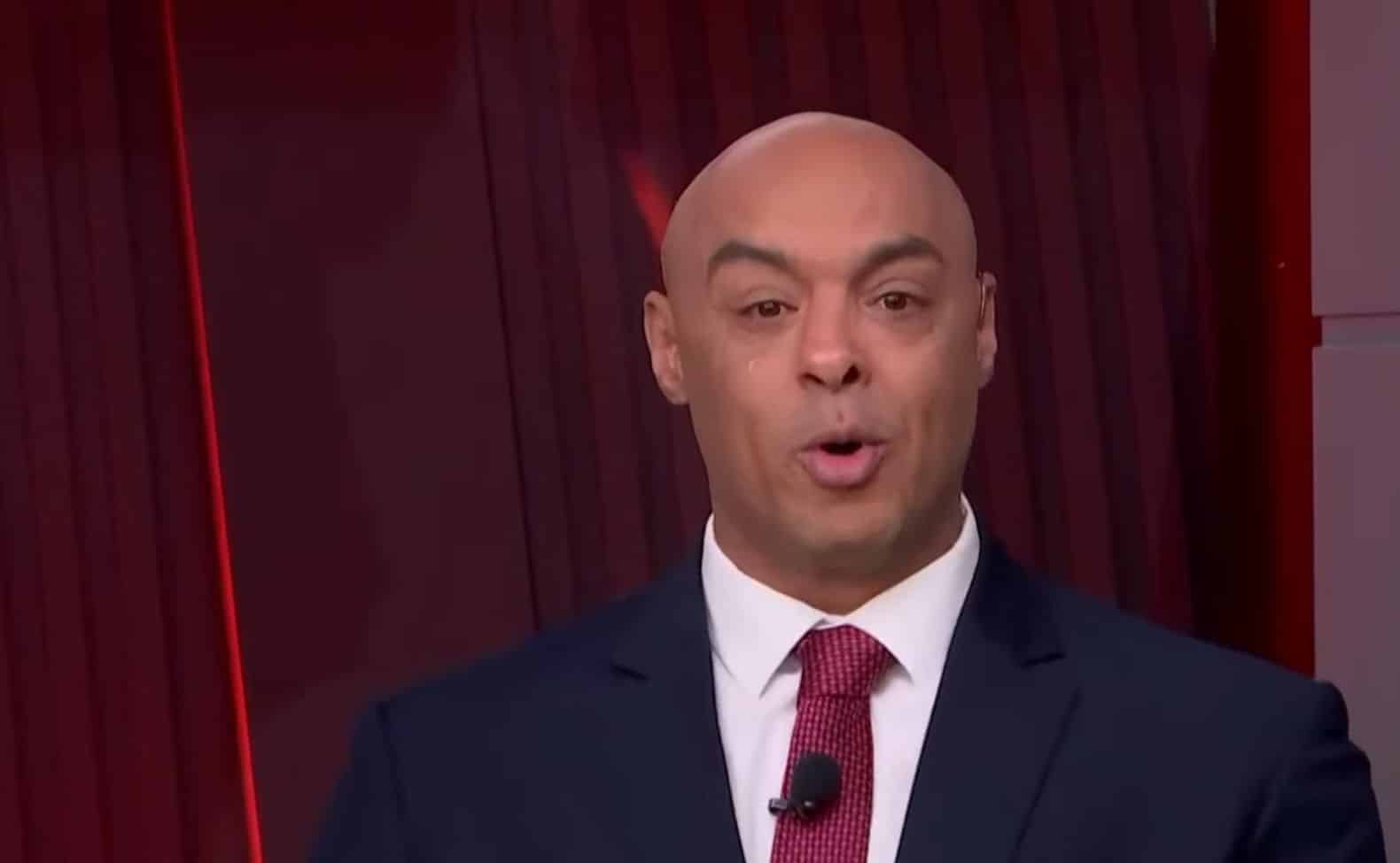 Apresentador da Jovem Pan News se revolta com reportagem e chora ao vivo